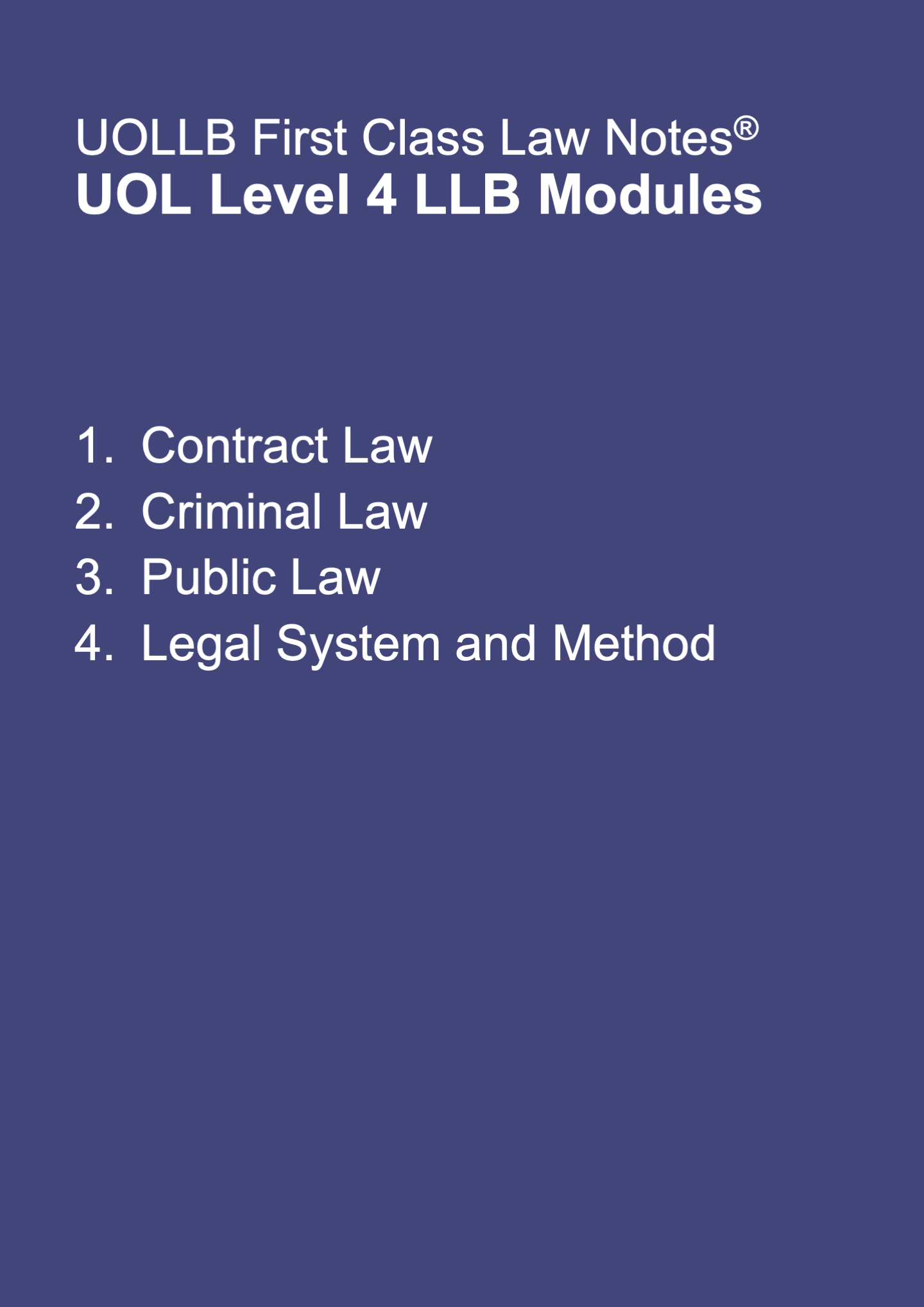 UOL Level 4 LLB Modules – UOLLB First Class Law Notes®