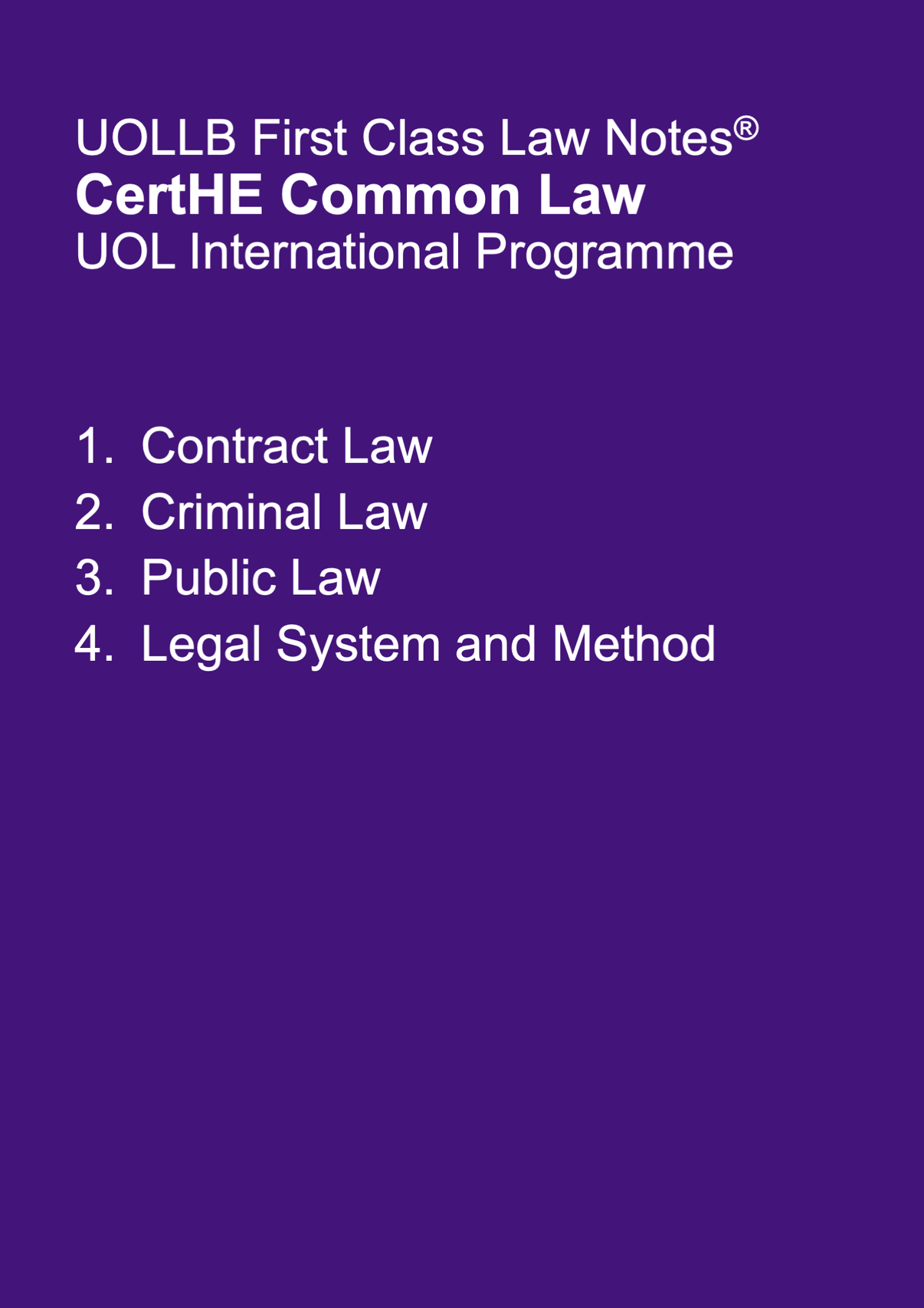CertHE Common Law (UOL International Programme) – UOLLB®