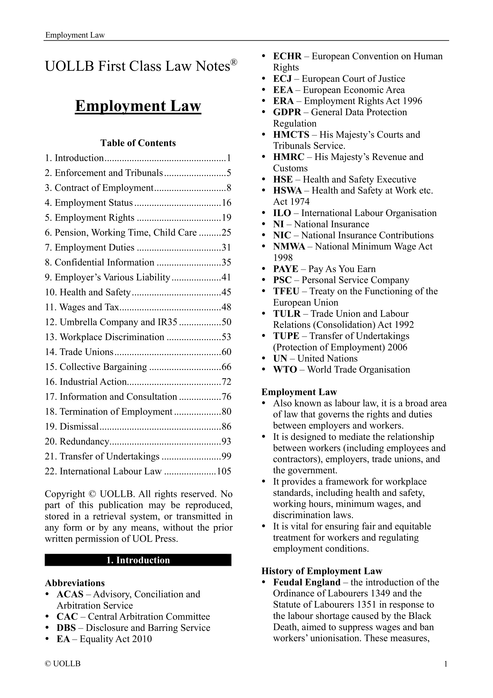 Employment Law – UOLLB®