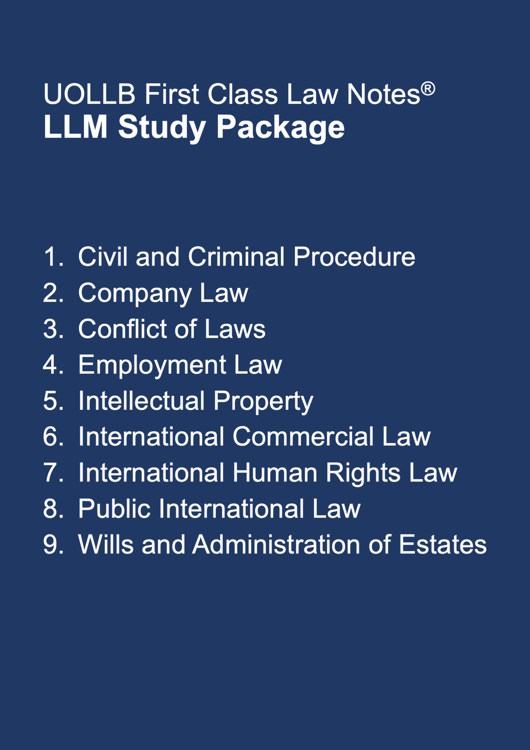 LLM Master of Laws – UOLLB First Class Law Notes®