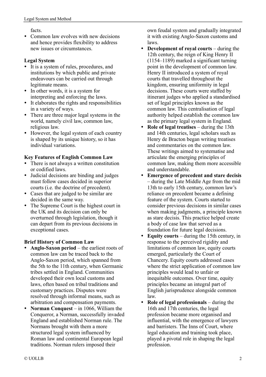 Law Notes – UOLLB First Class Law Notes®