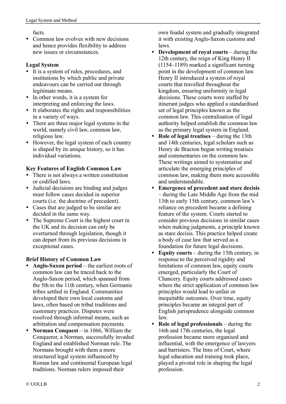 Law Notes – UOLLB First Class Law Notes®